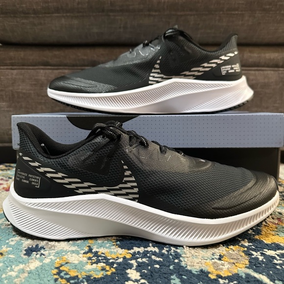 Nike | Shoes | Nike Quest 3 Shield Black Metallic Silver | Poshmark